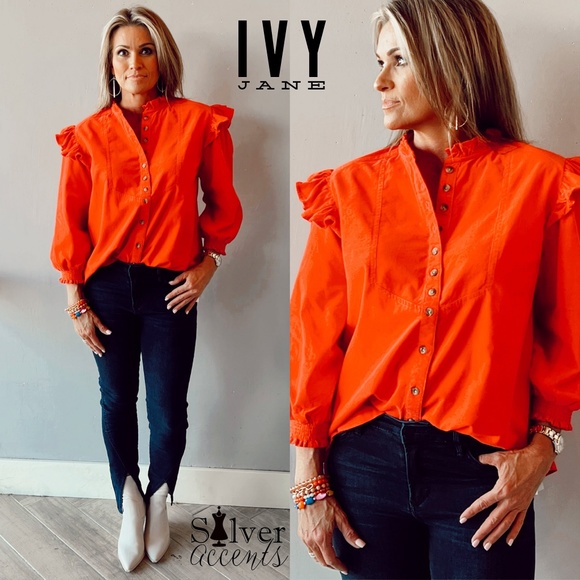 ivy jane | Tops | Ivy Jane Corduroy Friday Flounce Shoulder Button ...
